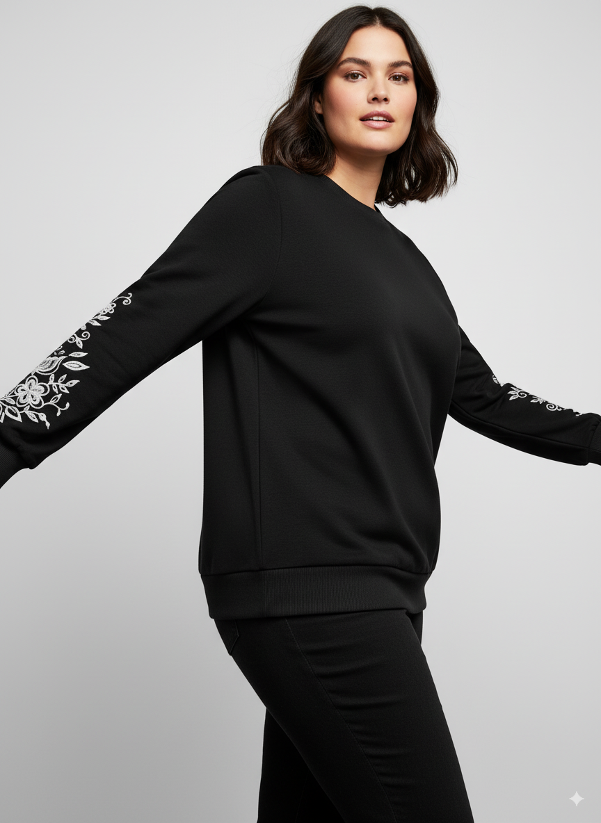 ONLY Carmakoma Plus size φούτερ με κεντητά μανίκια 15356451 - Velur.gr ...